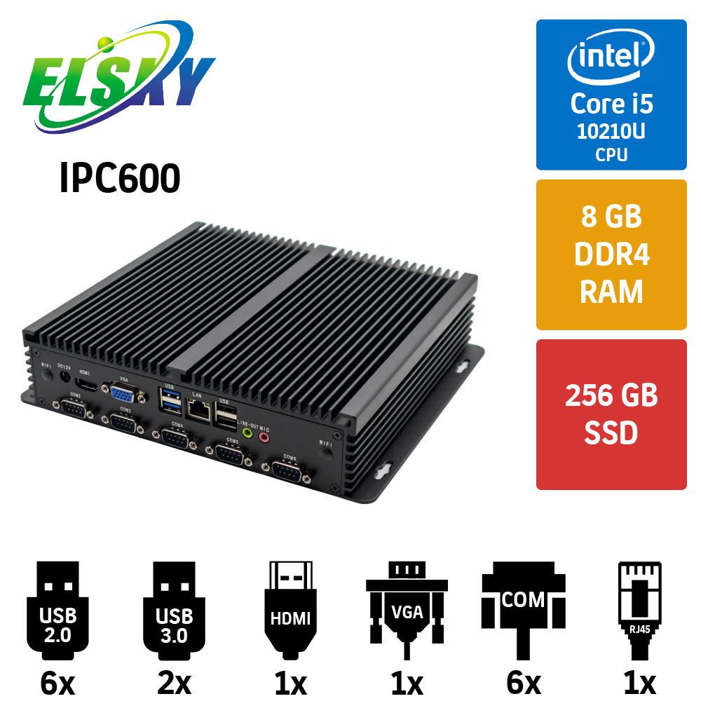 Elsky IPC600 Intel Core i5 10210U 8GB 256GB SSD Endüstriyel Mini Pc ...