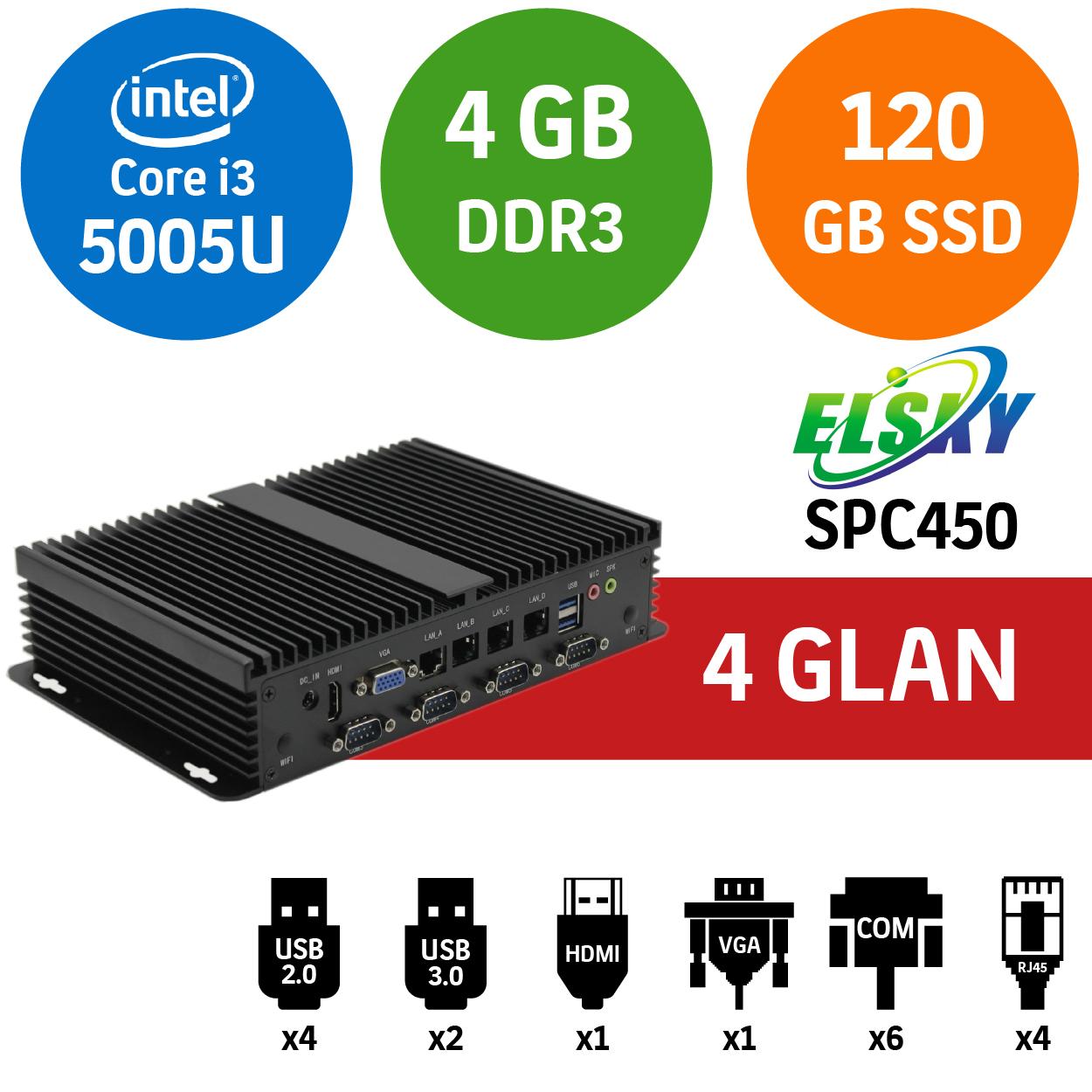 Elsky SPC450 i3 5005U 4GB 128GB SSD Firewall Endüstriyel Mini Pc - 339 $ + KDV