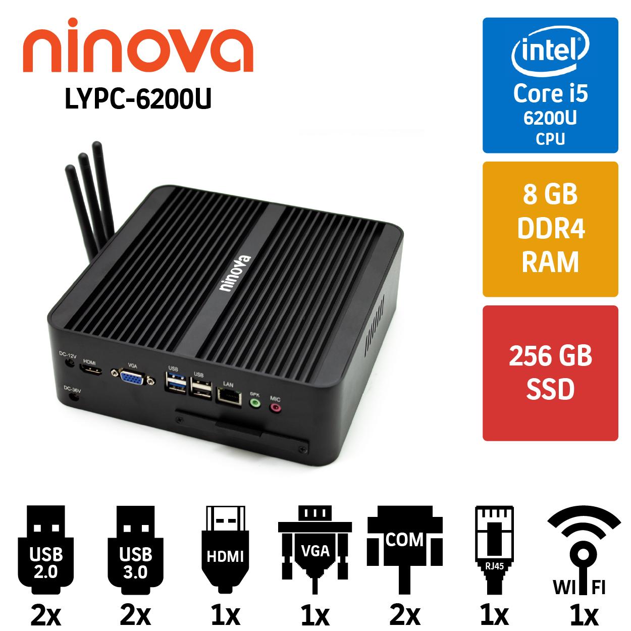 Ninova LYPC Intel Core i5 6200 8GB 256GB SSD Endüstriyel Mini Pc - 495 ...