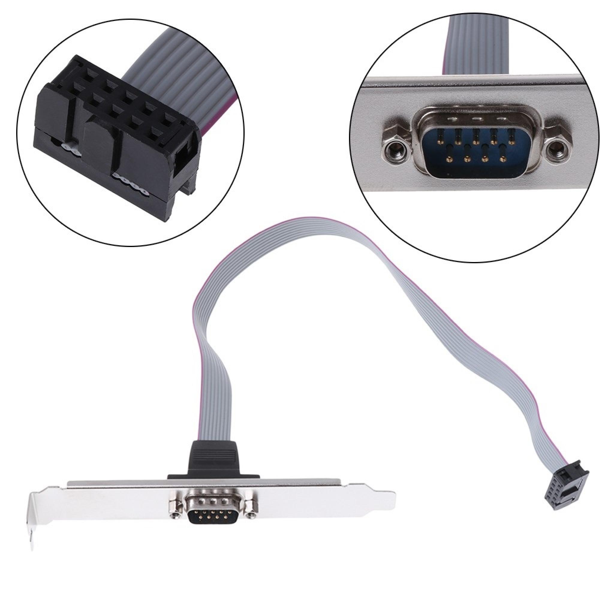 Serial 9Pin DB9 RS232 Connector Com 1 Port Bracket - 2 $ + KDV