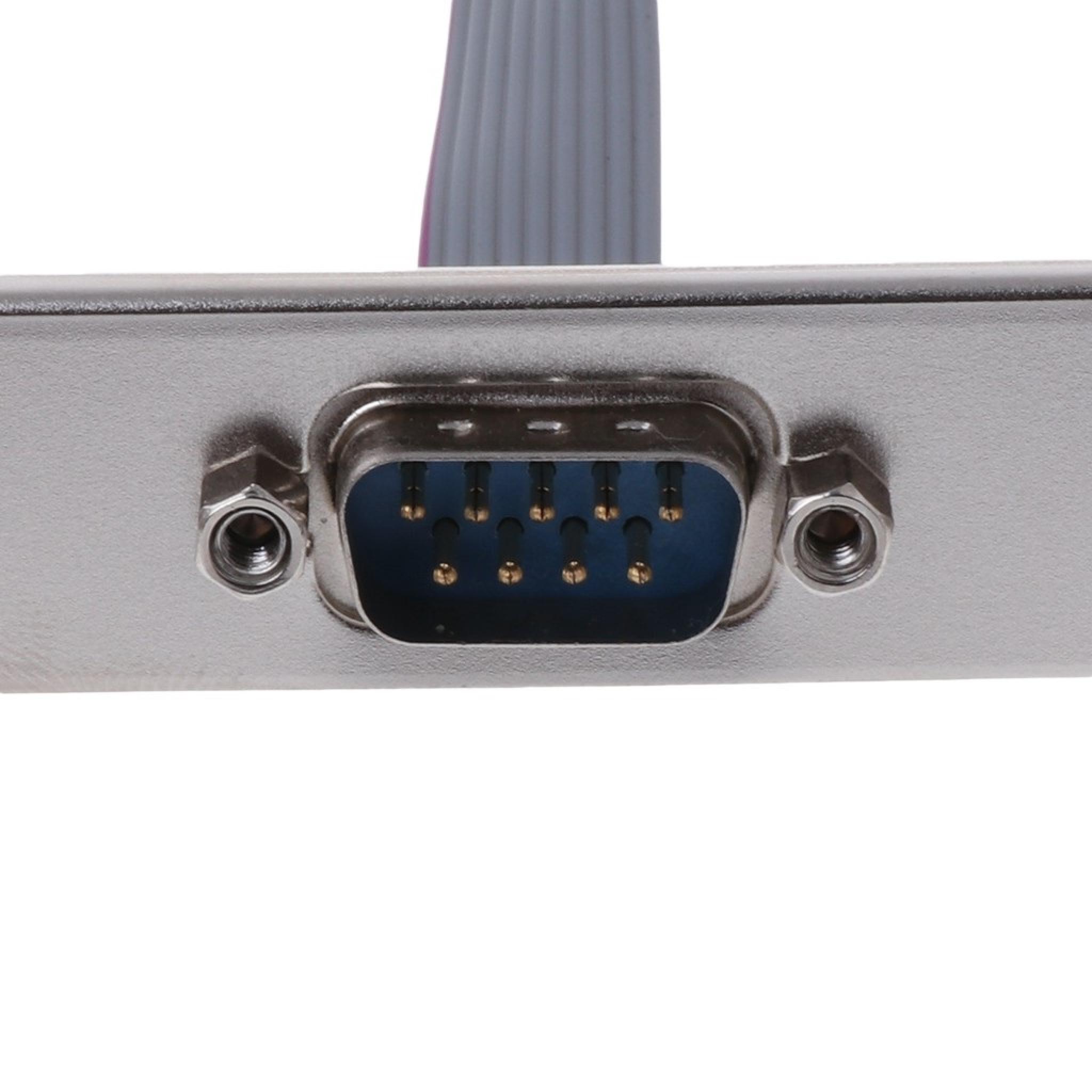 Serial 9Pin DB9 RS232 Connector Com 1 Port Bracket - 2 $ + KDV